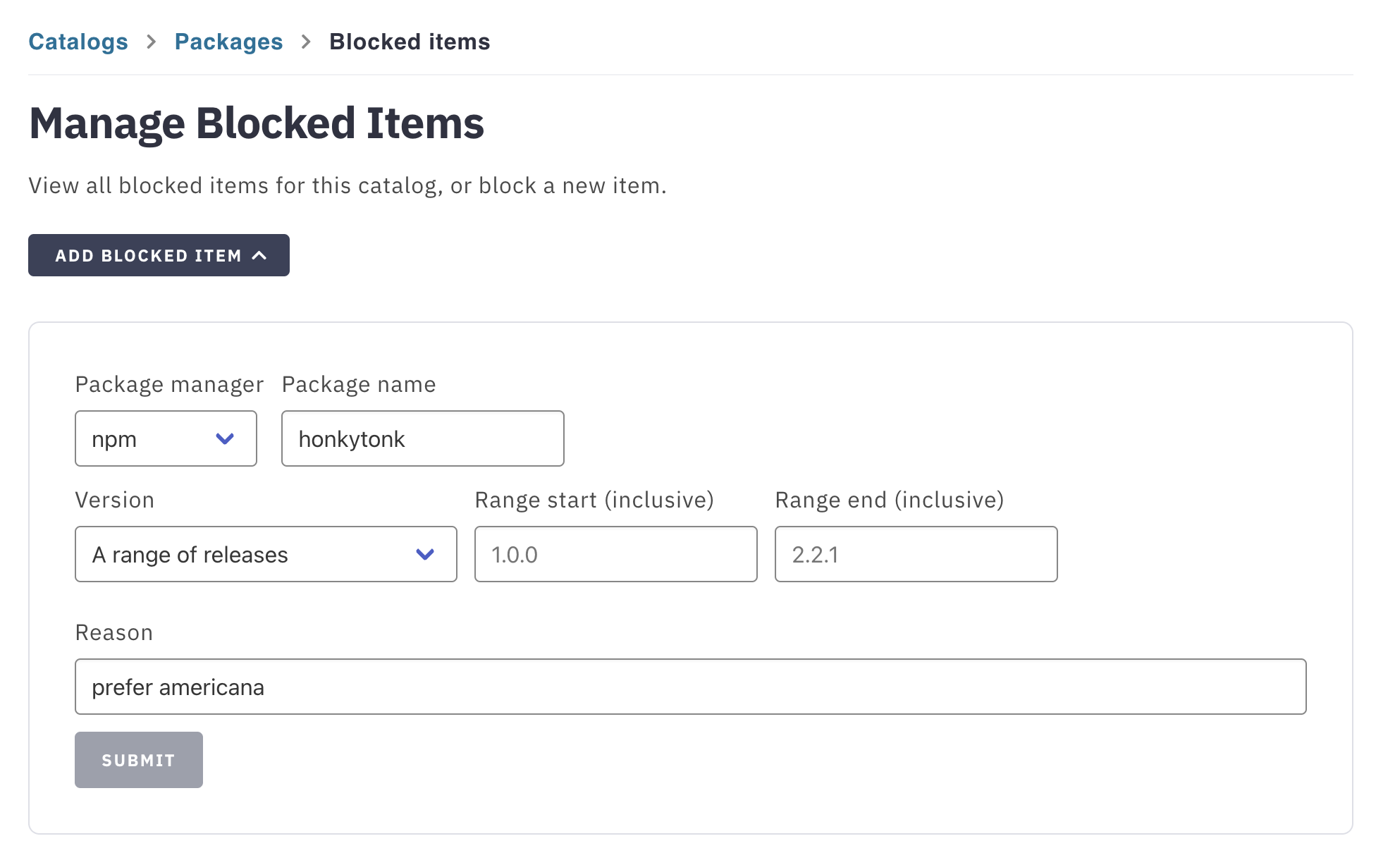 Blocking releases for use in your organization – Tidelift
